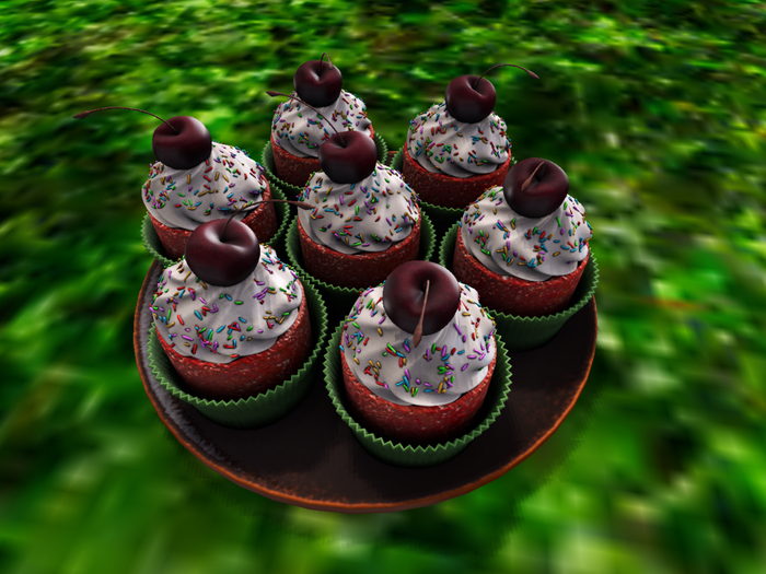 Second Life Marketplace - [IK] Fresh Fruit Table - Watermelon Cupcakes